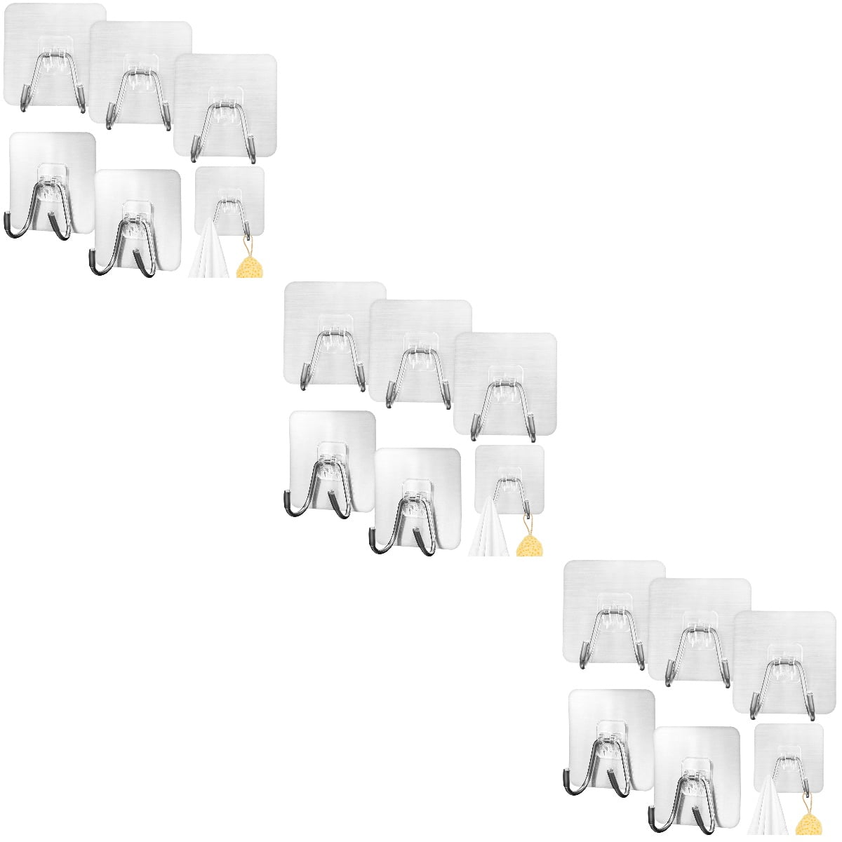 15 Pcs Clear Adhesive Hooks Decorative Coat Wall Wall-mounted Shower ...