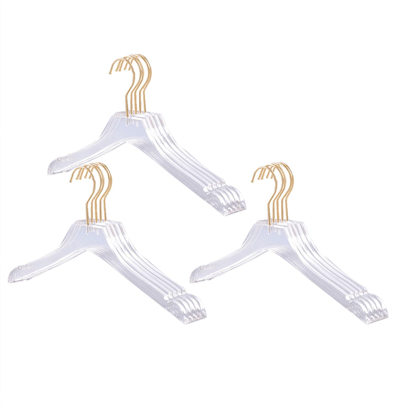 15 Pcs Clear Clothes Hangers with , Transparent Shirts Dress Coat ...