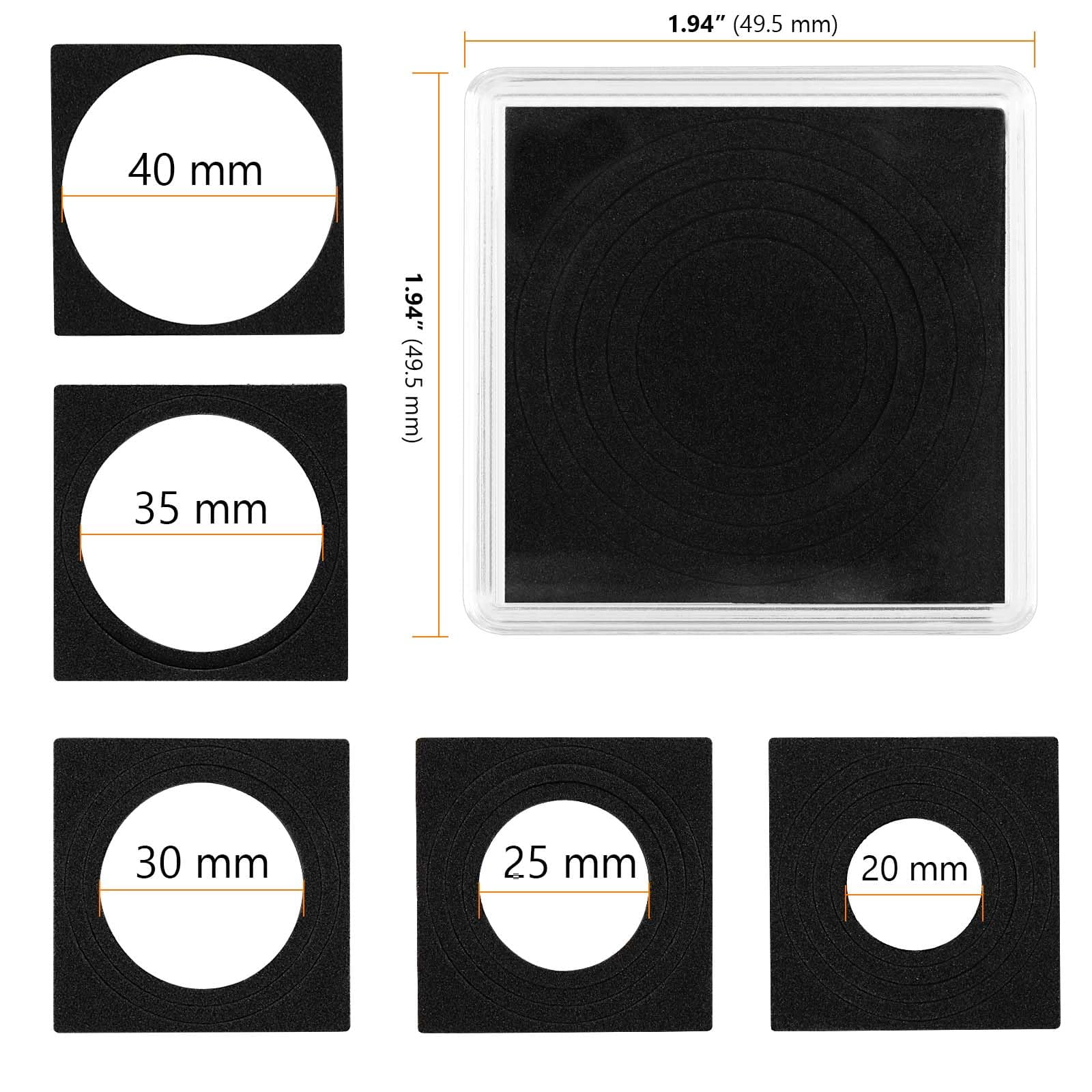 15 Pcs Coin Cases for Collectors Coin Display Case Acrylic Silver ...