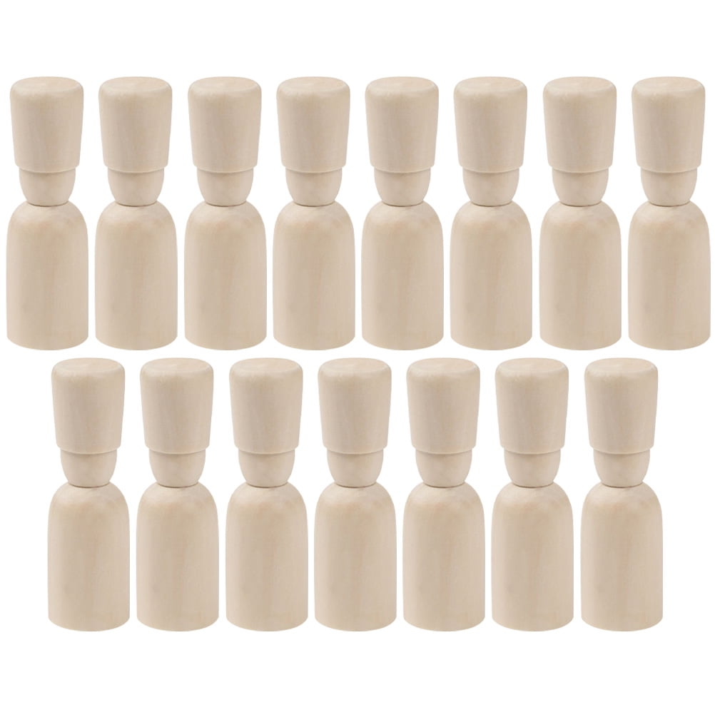 15 Pcs Doodle Wooden Man Hook Blank Wooden Dolls DIY Drawing Wooden ...