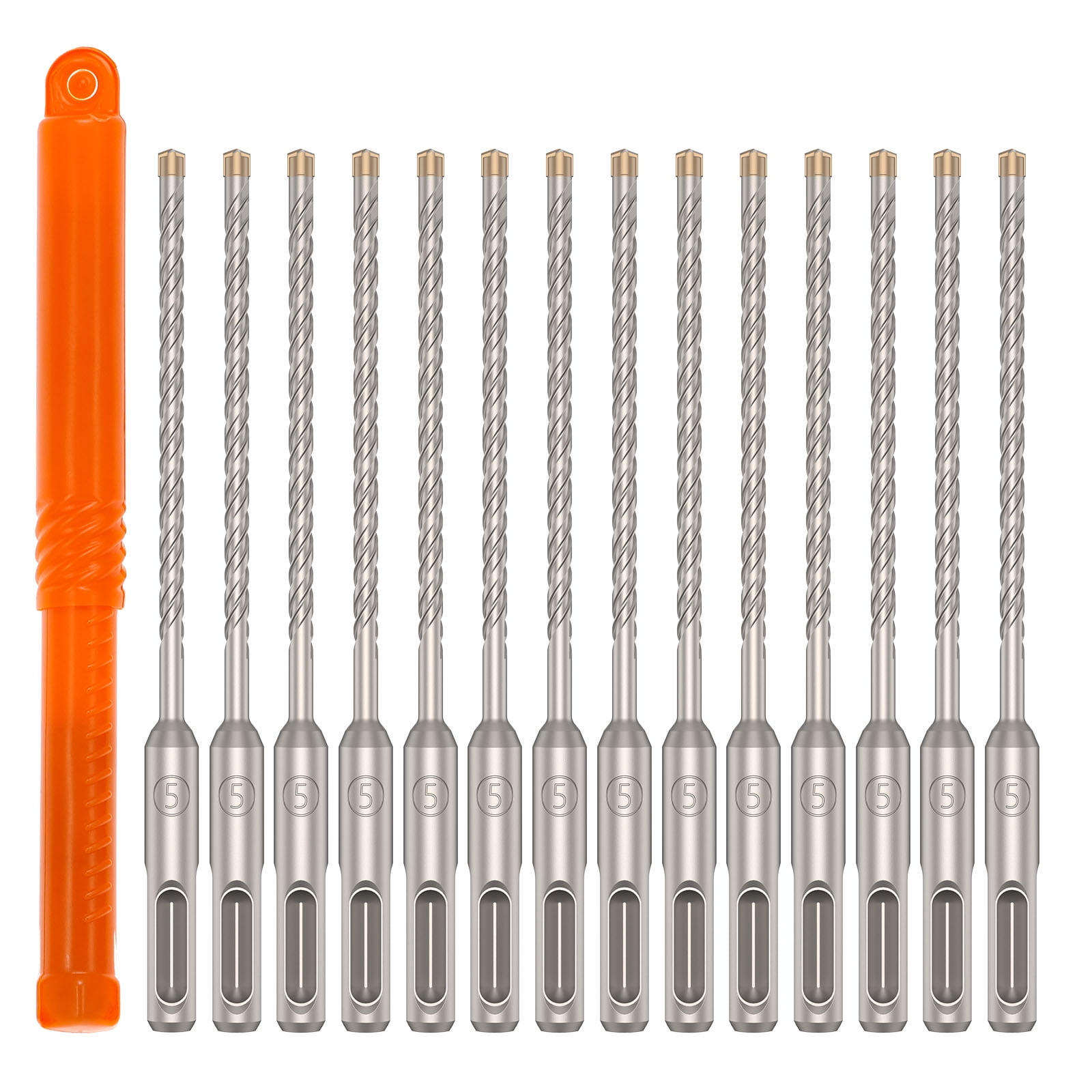 15 Pcs Efficient Concrete Drill Bit Set 3/16 x 6.3 Inches Professional ...