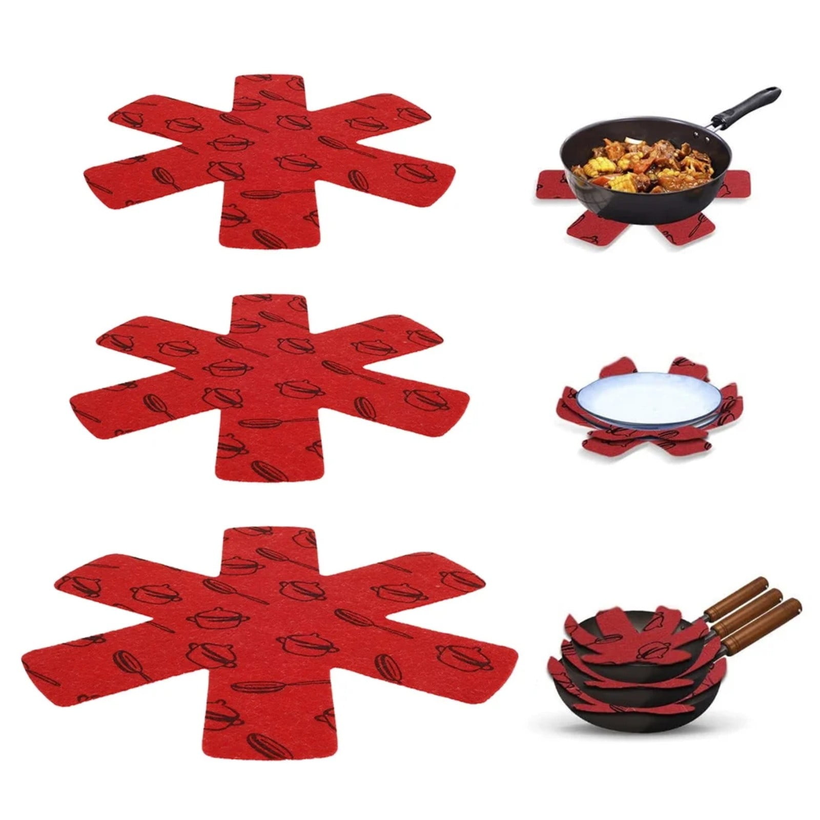 15 Pcs Felt Pot and Pan Protectors 12/14/16 inch Larger Thicker Pan ...