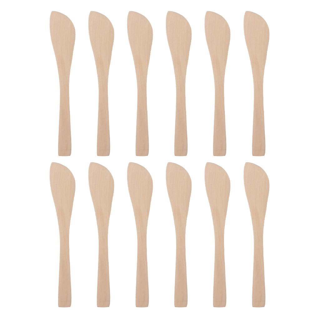 15 Pcs Fillings Spoon Wood Wooden Butter Spreaders Sticks Churner ...