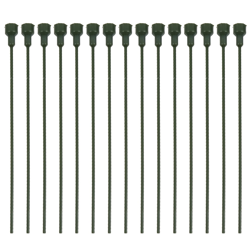 15 Pcs Floral Stems Plastic Flower Artificial Green Wire Self Watering ...