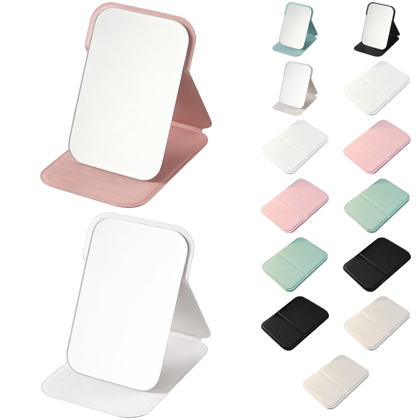15 Pcs Foldable Mirrors Set, 4.13 x 2.76 in PU Leather Travel Vanity ...