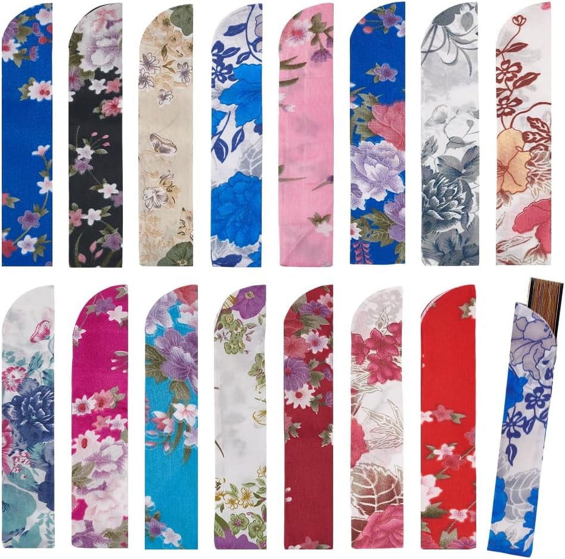 15 Pcs Folding Hand Fan Bag Silk Folding Chinese Hand Fan Bags Folding ...