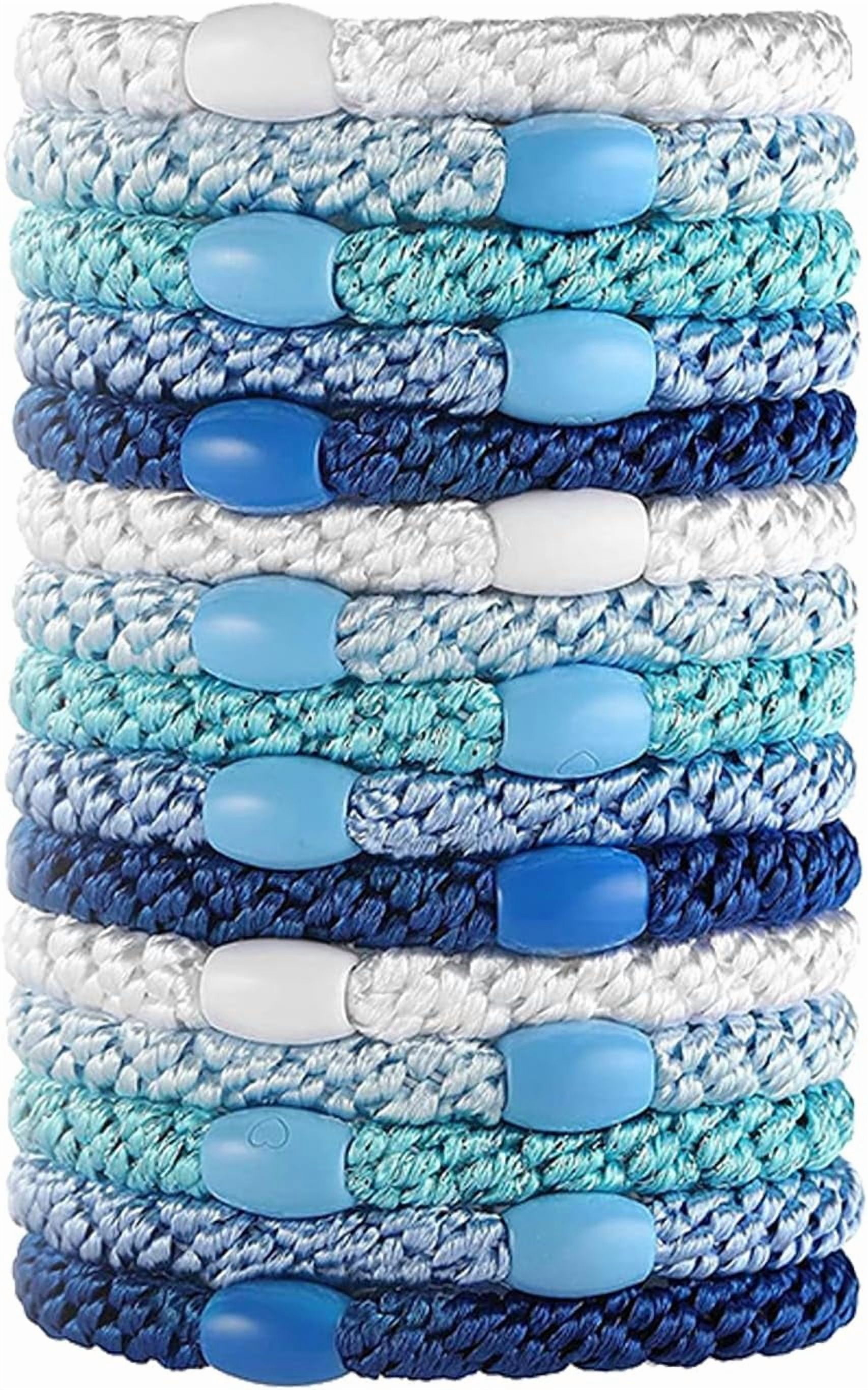 15 Pcs Hair Ties for Kknekki,Blue Elastic Bands for Women Girls Premium ...