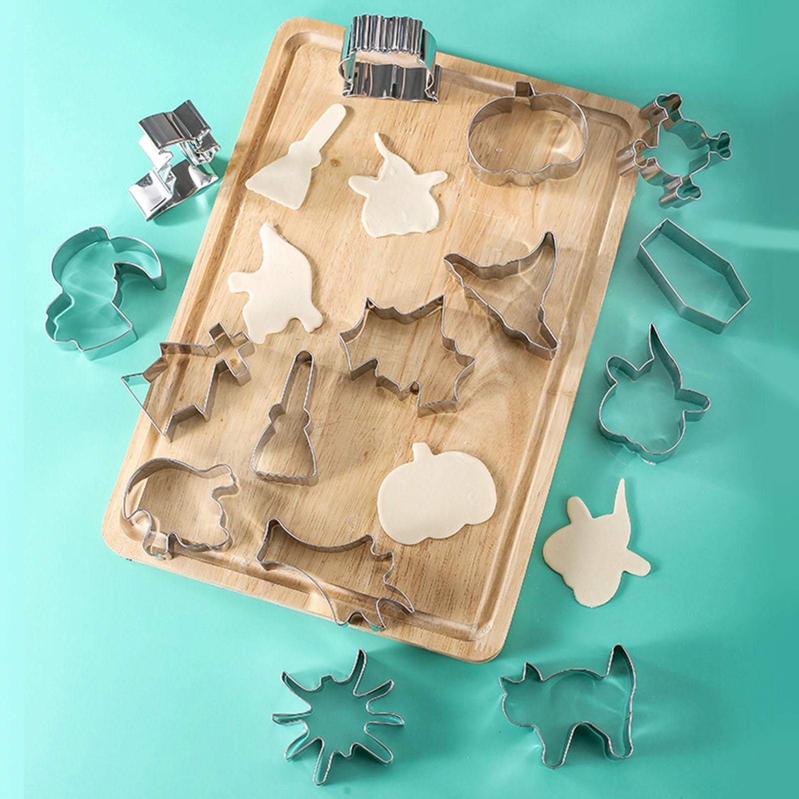 15 Pcs 3D Cookie Cutters Set, Stainless Steel DIY Sugar Cookie Pie ...