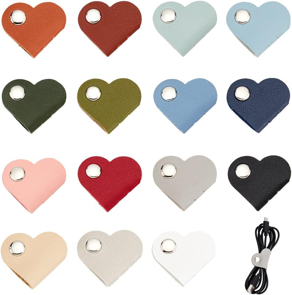 15 Pcs Heart Cord Organizer Cord Keeper Earbud Holder Headphone Cable ...