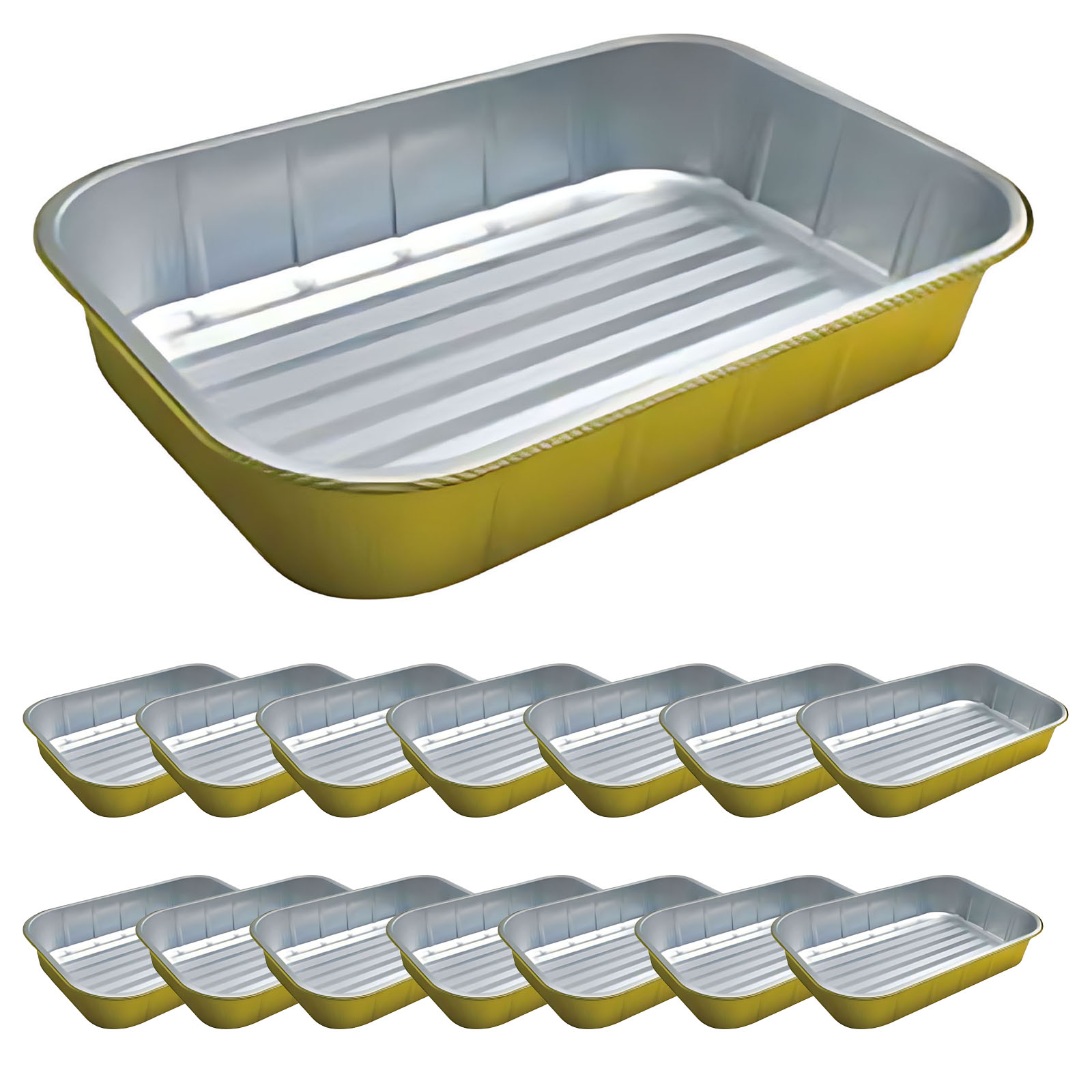 15 Pcs of Heavy Duty Aluminum Foil Pans with Lids, Disposable Takeout ...