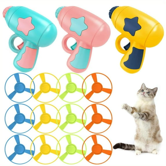 15 Pcs Helicopter Cat Toy with Flying Propellers Cat Toy Cat Fetch Toy ...