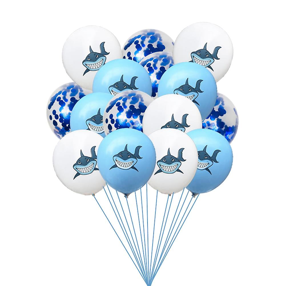 15 Pcs Infant Suit Balloons Set Colored Shark Sequin Balloons Kit Baby ...