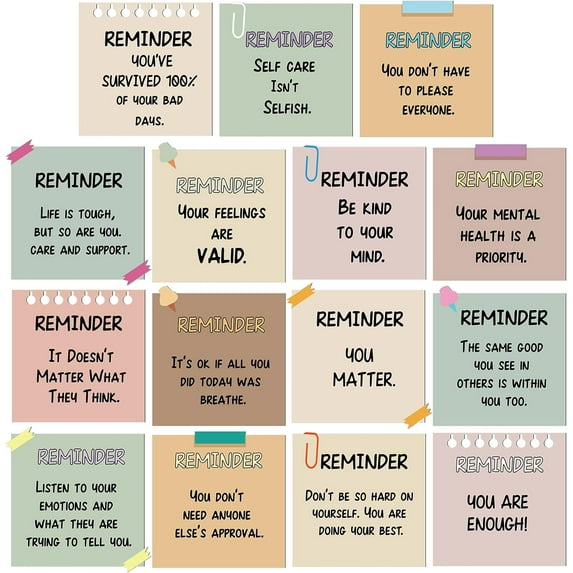 15 Pcs Mental Health Fridge Magnets Boho Inspirational Daily Reminder ...