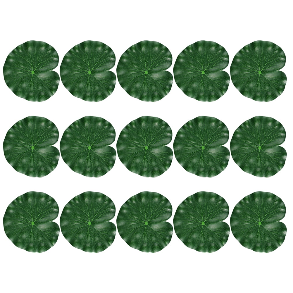 15 Pcs Mini Artificial Lily Pads for Ponds Simulated Lotus Leaf Flowers ...