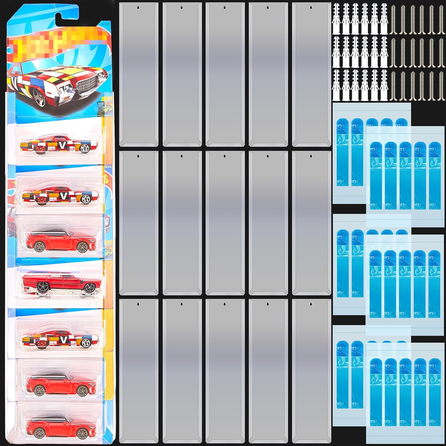 15 Pcs Model Car Display Cases Wall Mount Holds up to 150 Cars ...
