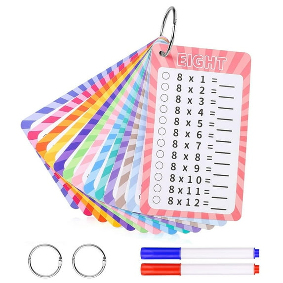 1-12 Multiplication Flash Cards, Large Math Table Flashcards, Including ...