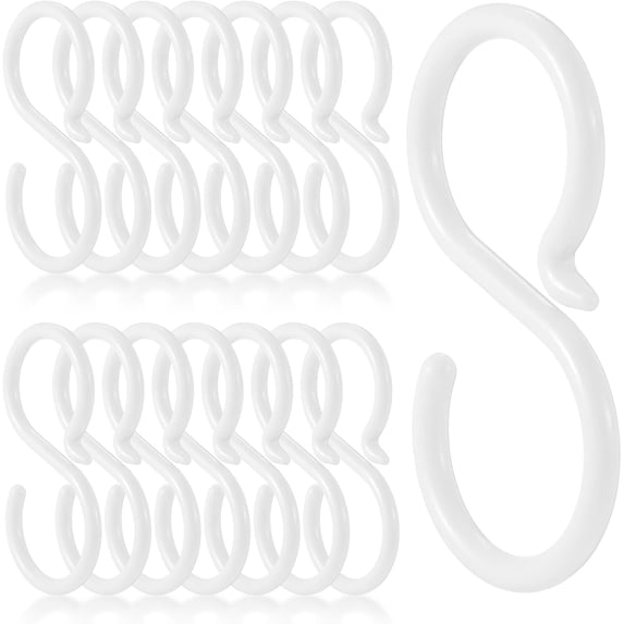 15 Pcs Plastic S Hooks, 2.5 Inch S Hooks for Hanging - Easy Lock, Rust ...