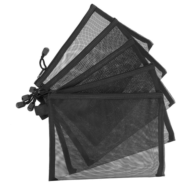 15 Pcs Pouches File Tote Bag Mesh Document Large Opening Zipper ...