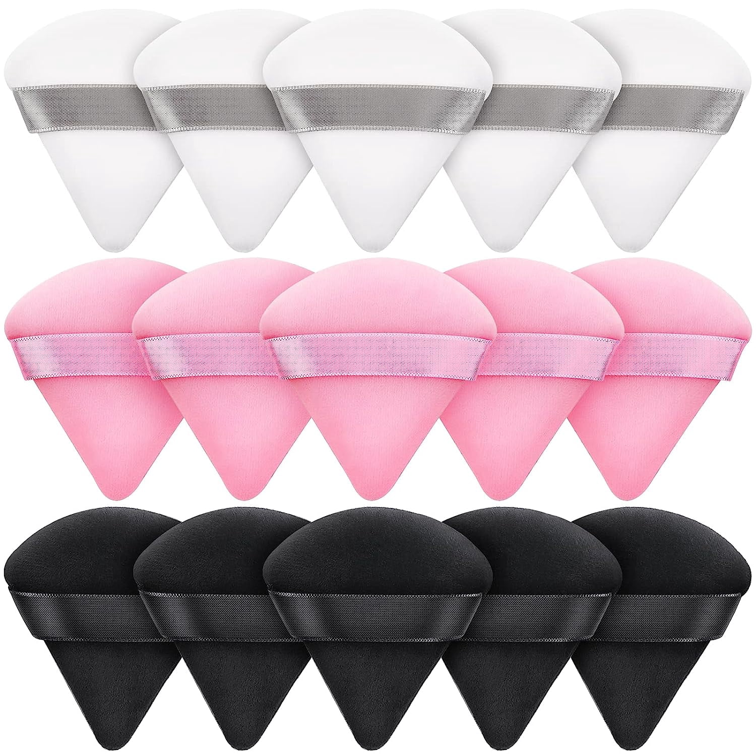 15 Pcs Power Puff Velour Triangle Power Puffs for Face Power Washable ...