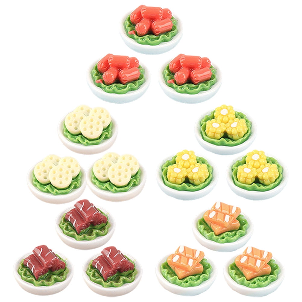 15 Pcs Props for Photoshoot Simulated Food and Toy Dish Toys Miniature ...