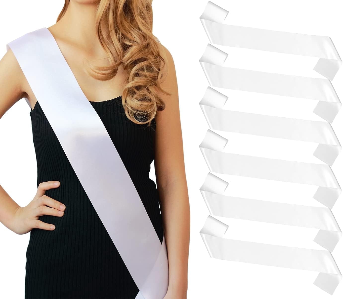 15 Pcs Sash Satin Sash White Blank Sash Blank Sashes for Pageants ...