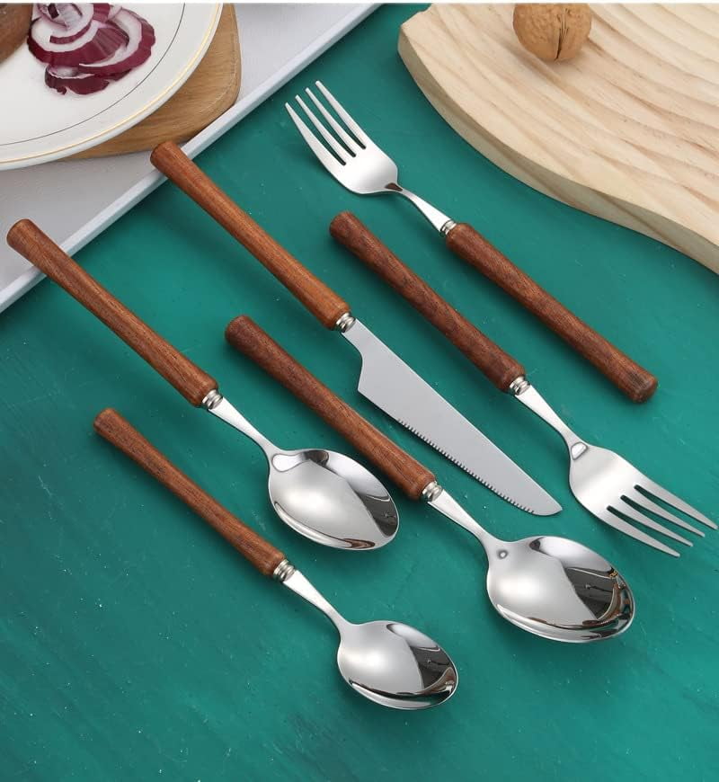 15 Pcs Silverware Set,304 Stainless Steel Flatware Set Includes Forks ...