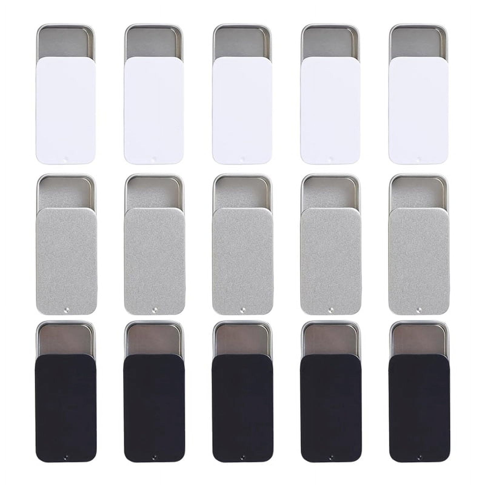 15 Pcs Slide Top Tin Containers Mini Metal Tin Box Containers Storage ...