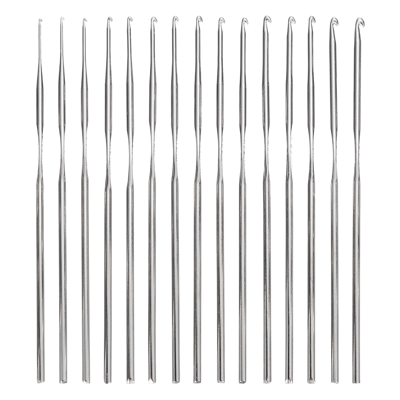 15 Pcs Stainless Steel Crochet Hook Set Ergonomic Knitting Hook Craft ...