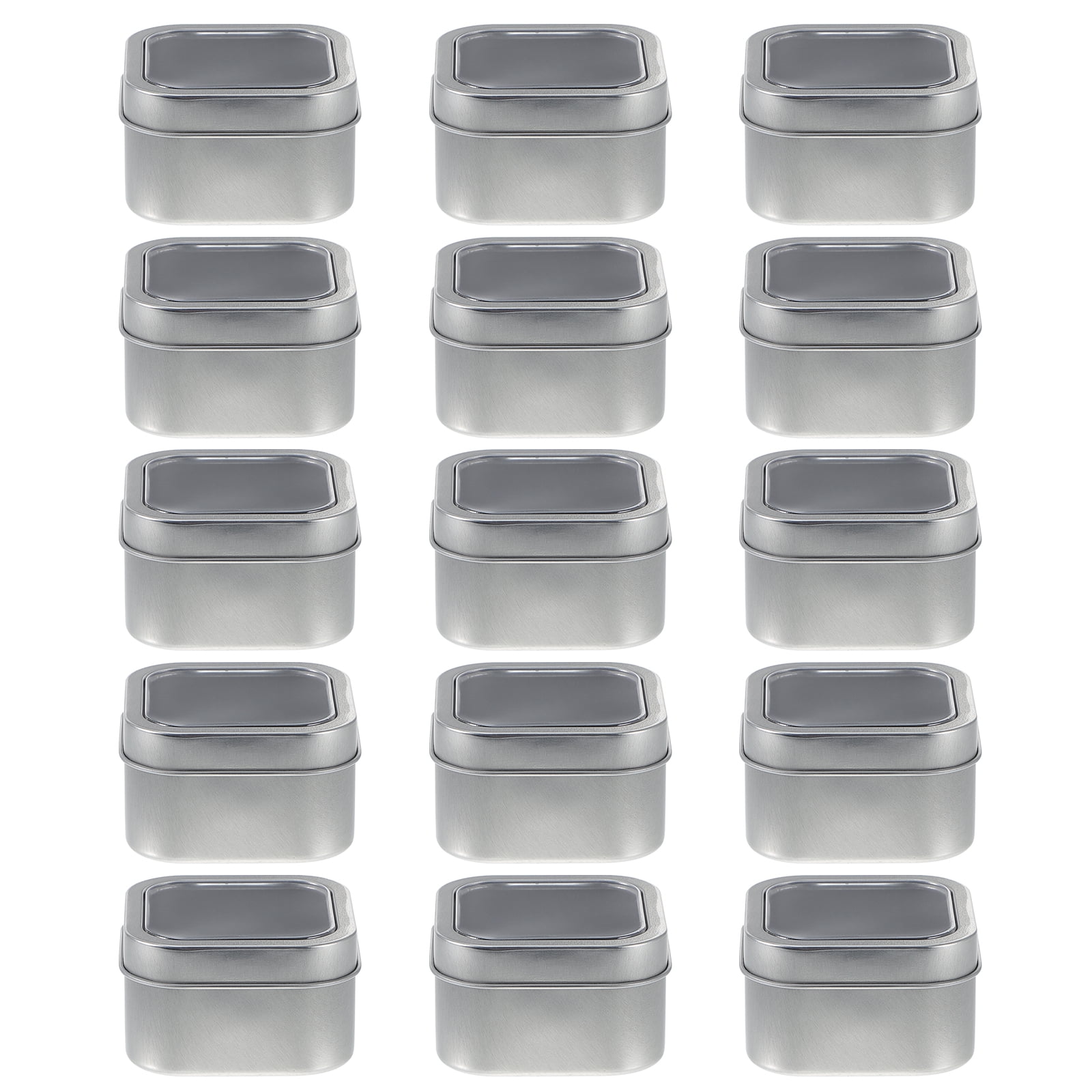 15 Pcs Tinplate Box Containers With Lids Metal Square Tins Candle ...