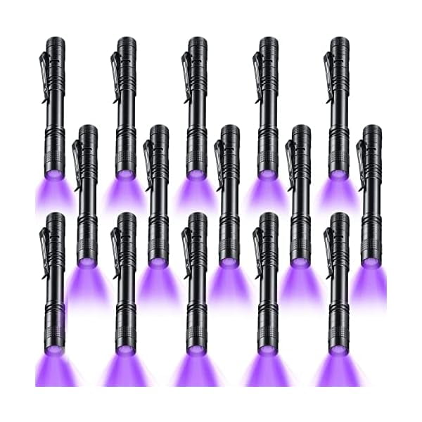 15 Pcs UV Light Flashlight Mini Pen Lights Handheld Flashlights Pocket ...