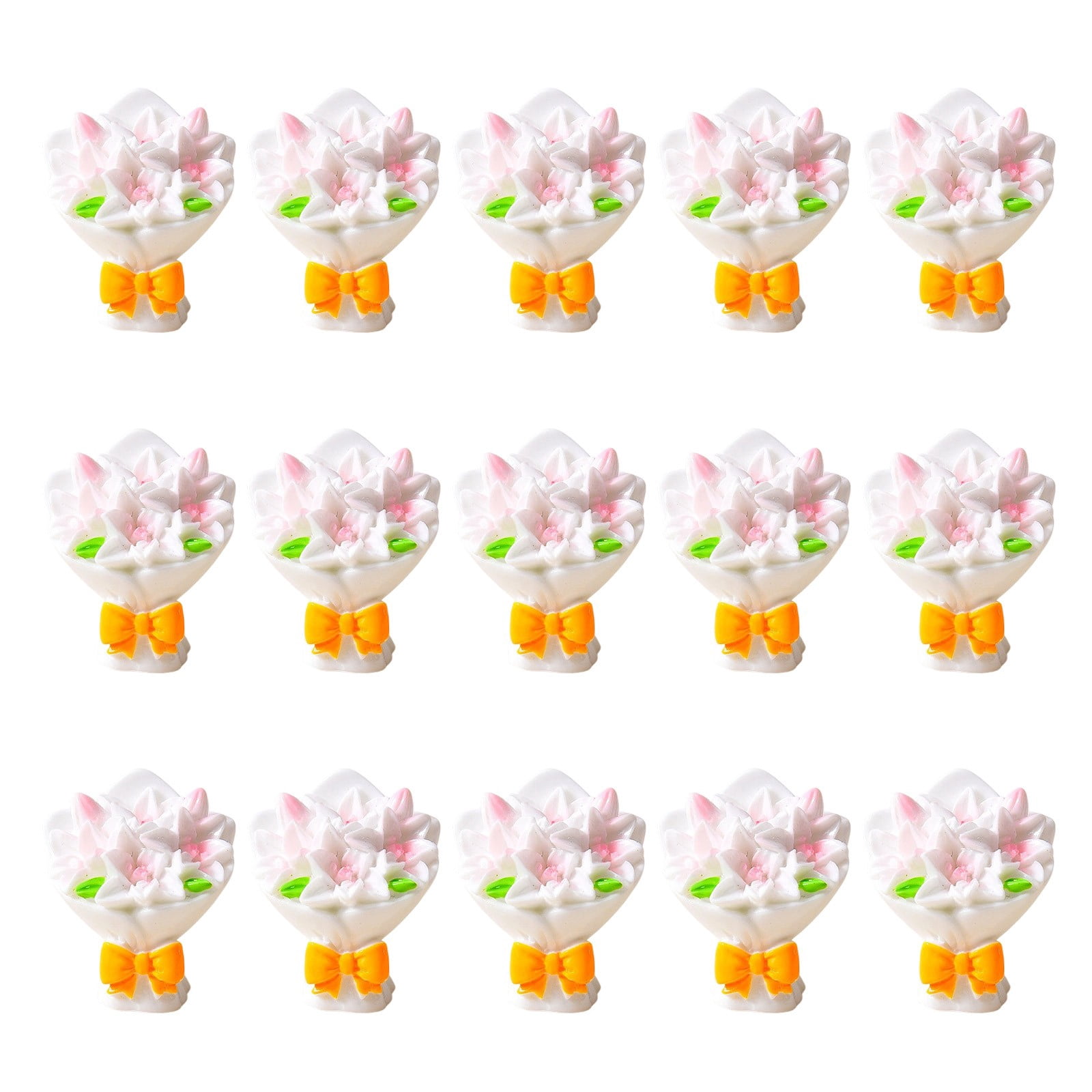 15 Pcs Valentine's Day Favors Mini Resin Potted Heart Flower Statues ...