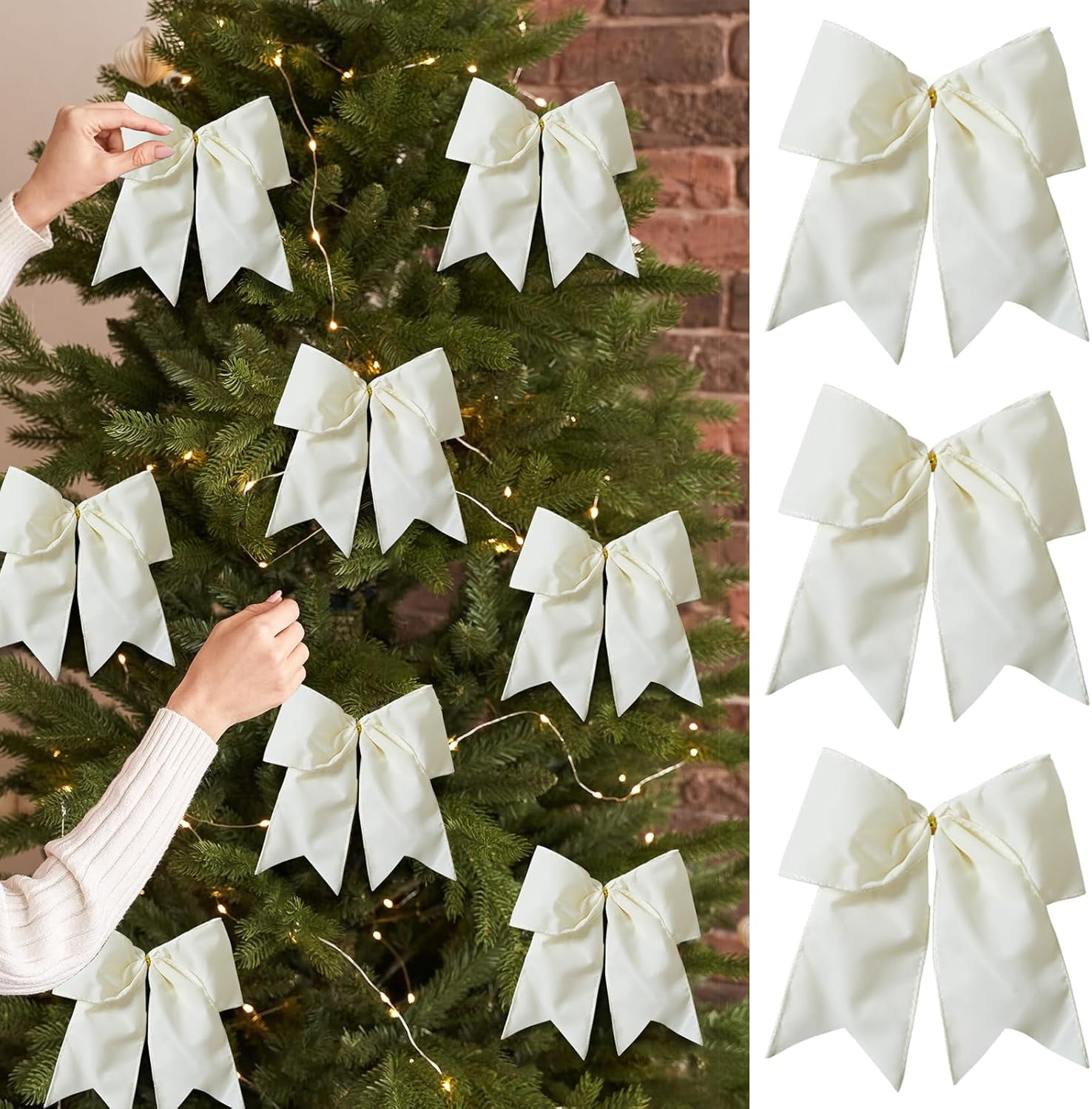 15 Pcs Velvet Bows for Christmas Tree - 6 Inch Vintage Velvet Ribbon ...