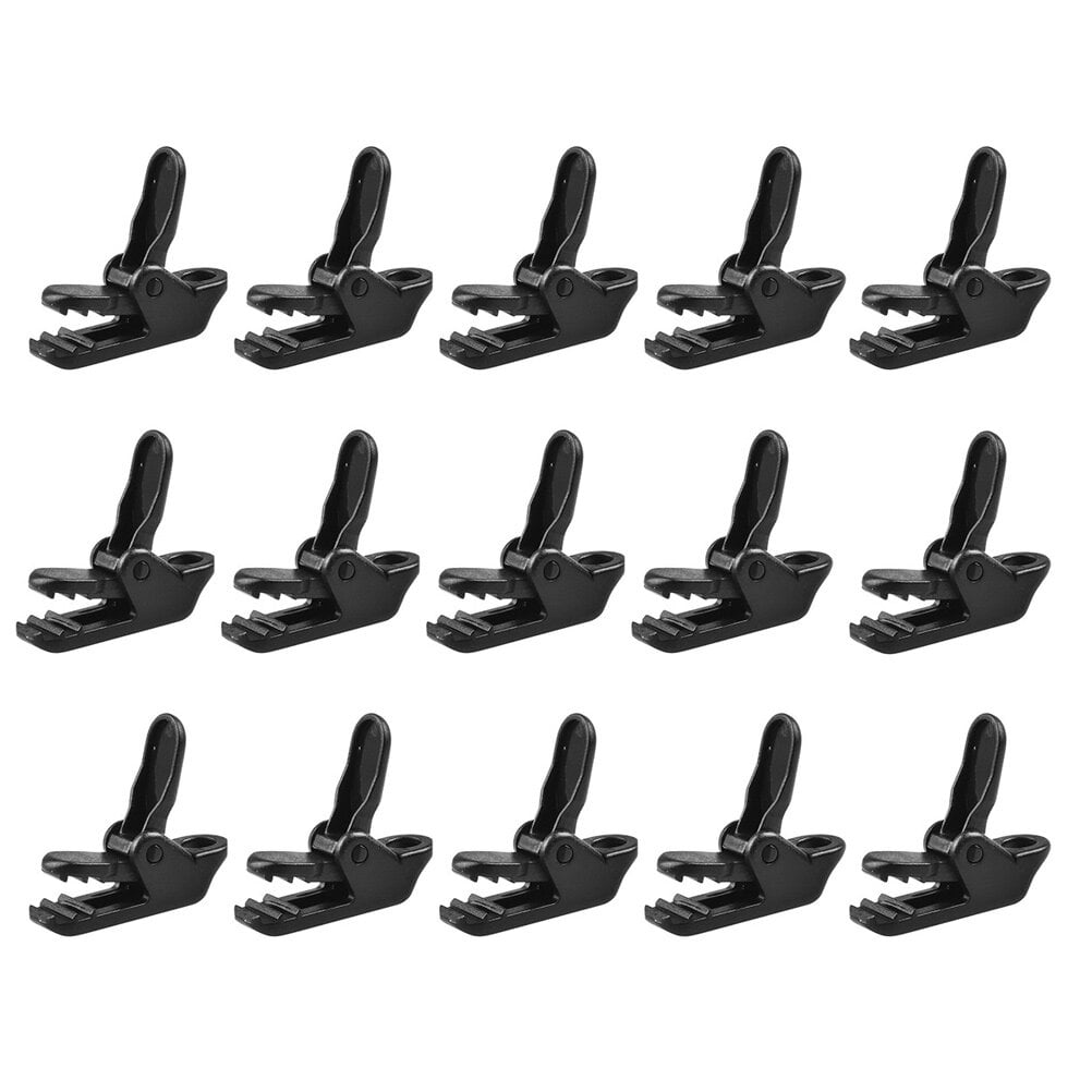 Black Plastic Tent Clips with Hole for Windproof Tent Fixing 15pcs ...