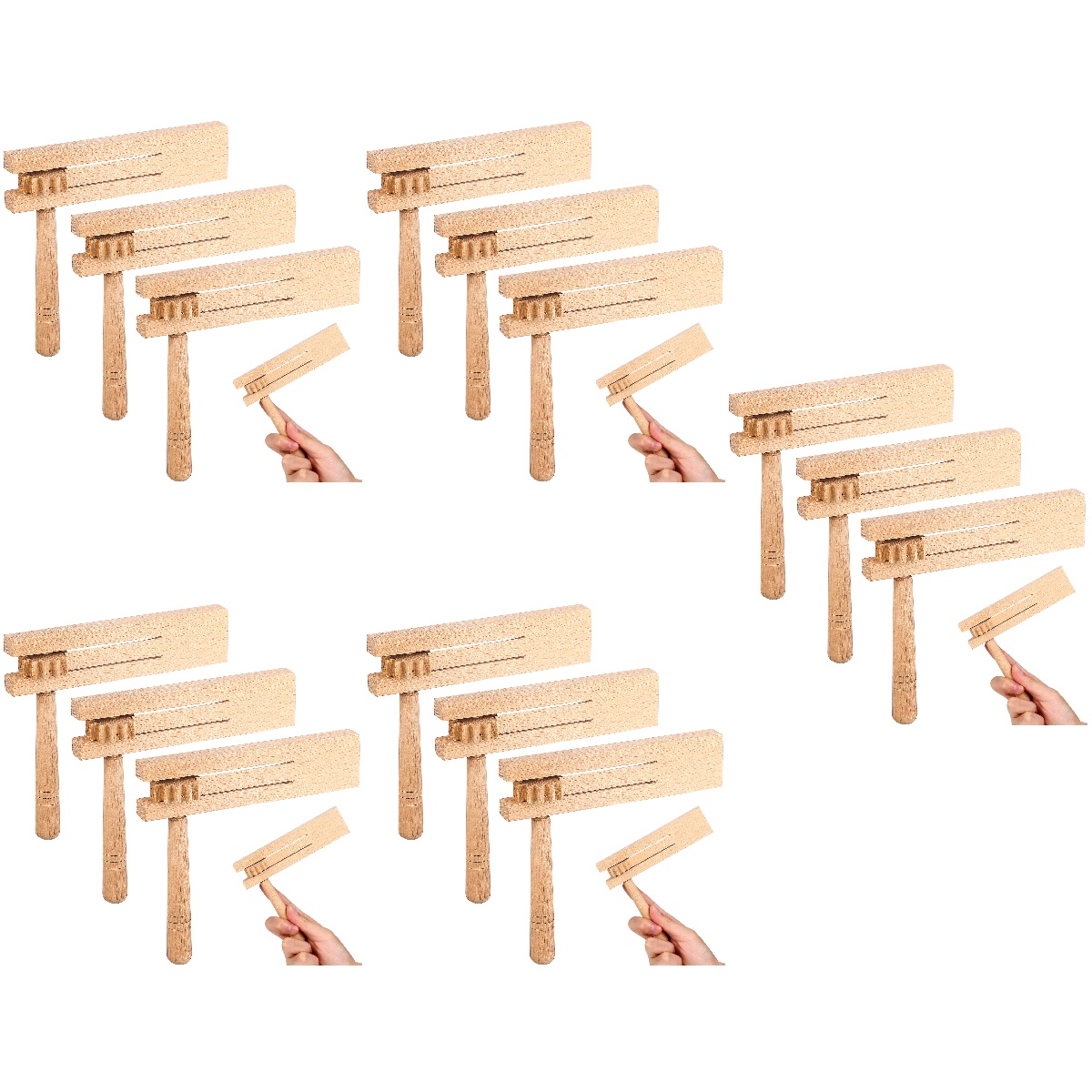 15 Pcs Wooden Ratchet Sound Toys Wooden Matraca Rotating Ratchet Hand ...