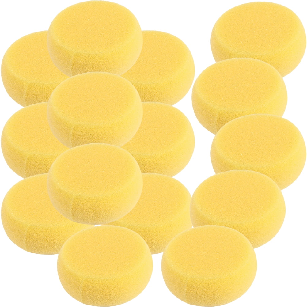 15 Pcs Yellow Round Cake Sponge Dish Sponges Paintbrushes Kids Tools ...