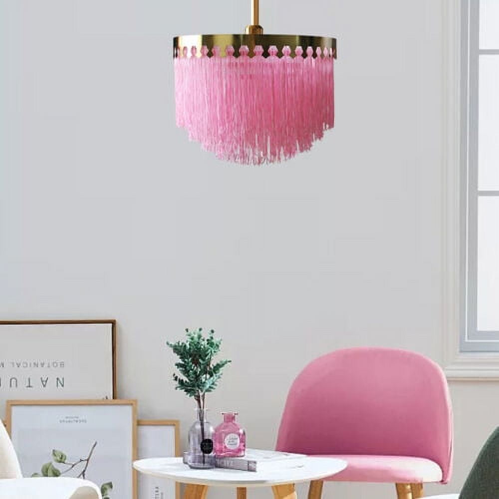 15'' Pendant Lamp Fixture LED Ceiling Light Chandelier Light Pink ...