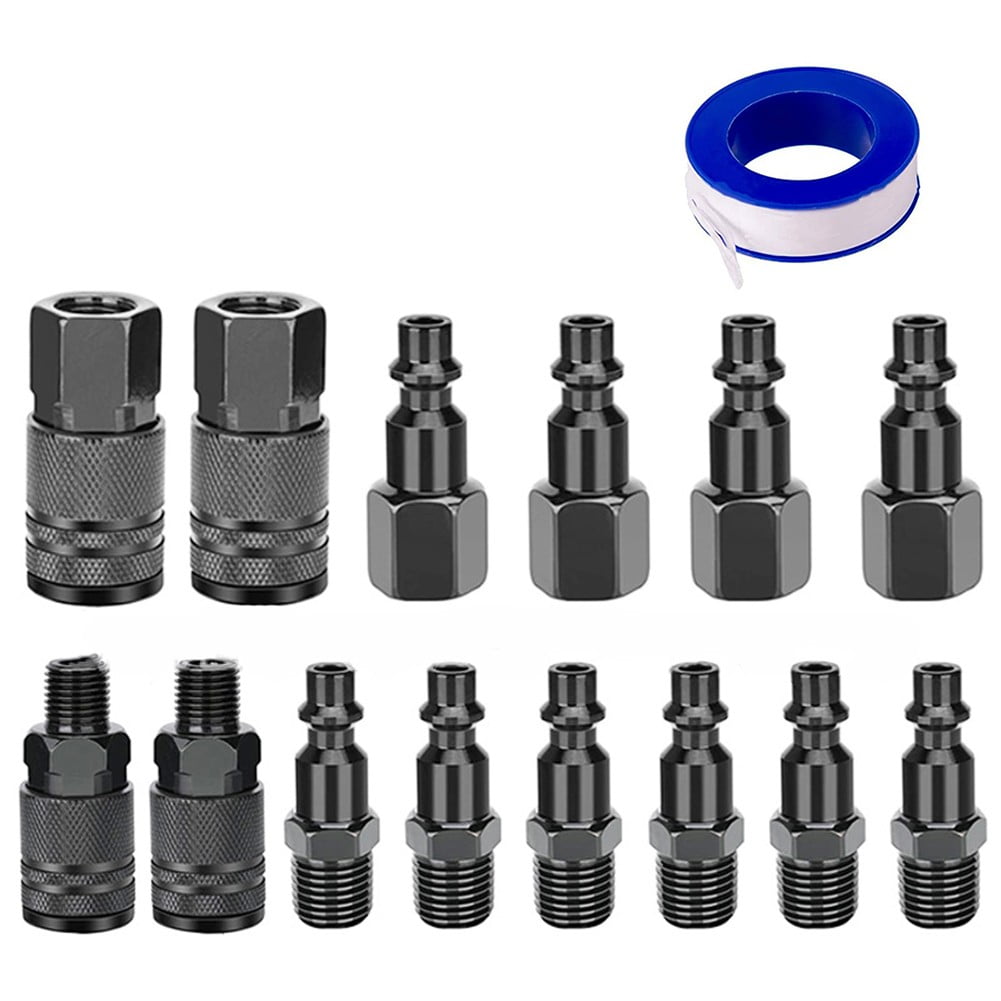15-Piece Air Hose Fitting Kit Quick Connectors for Pneumatic Tools, Air ...