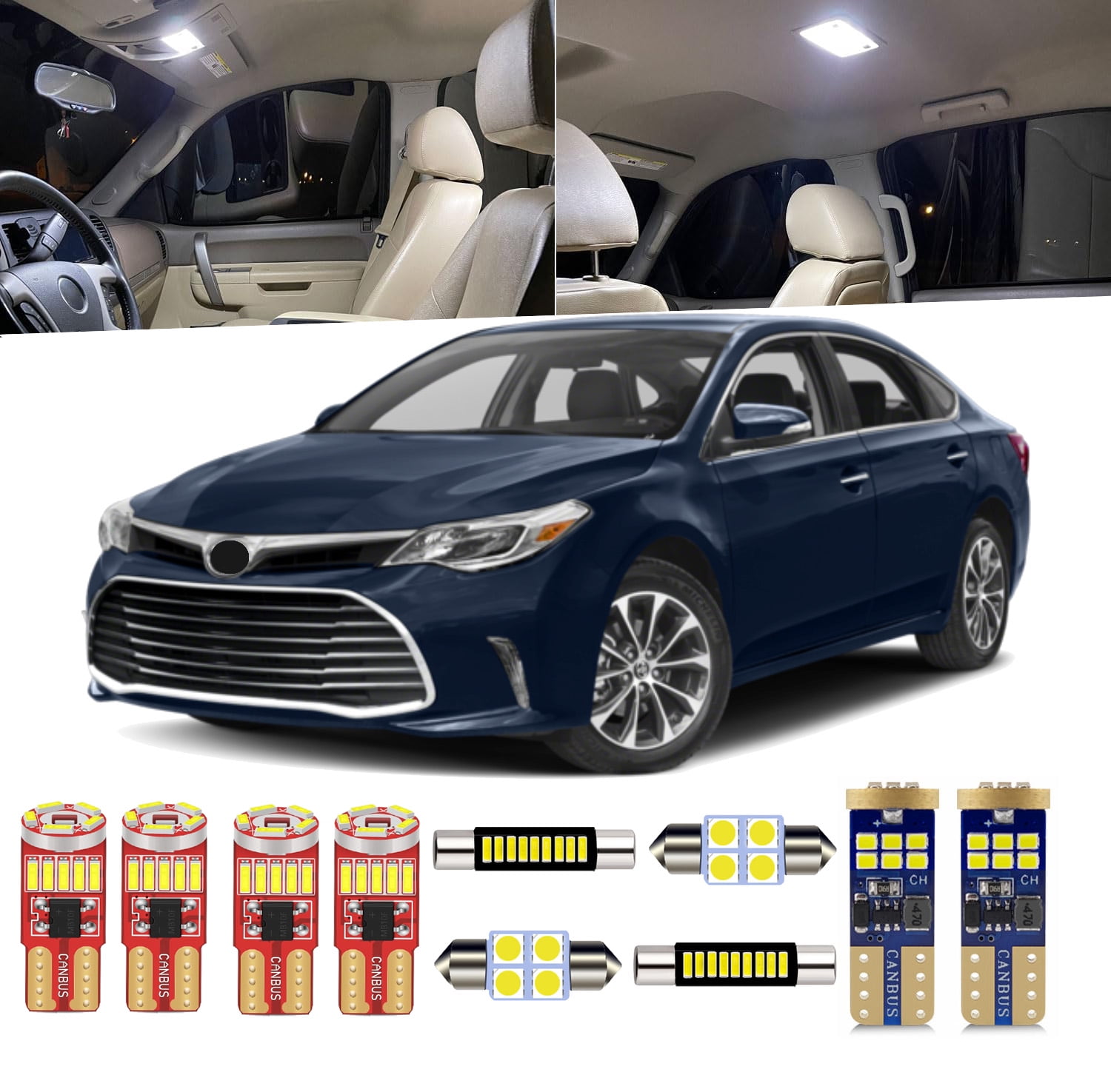 15 Piece Car Interior LED Lights Kit for Toyota Avalon 2013-2018 ...