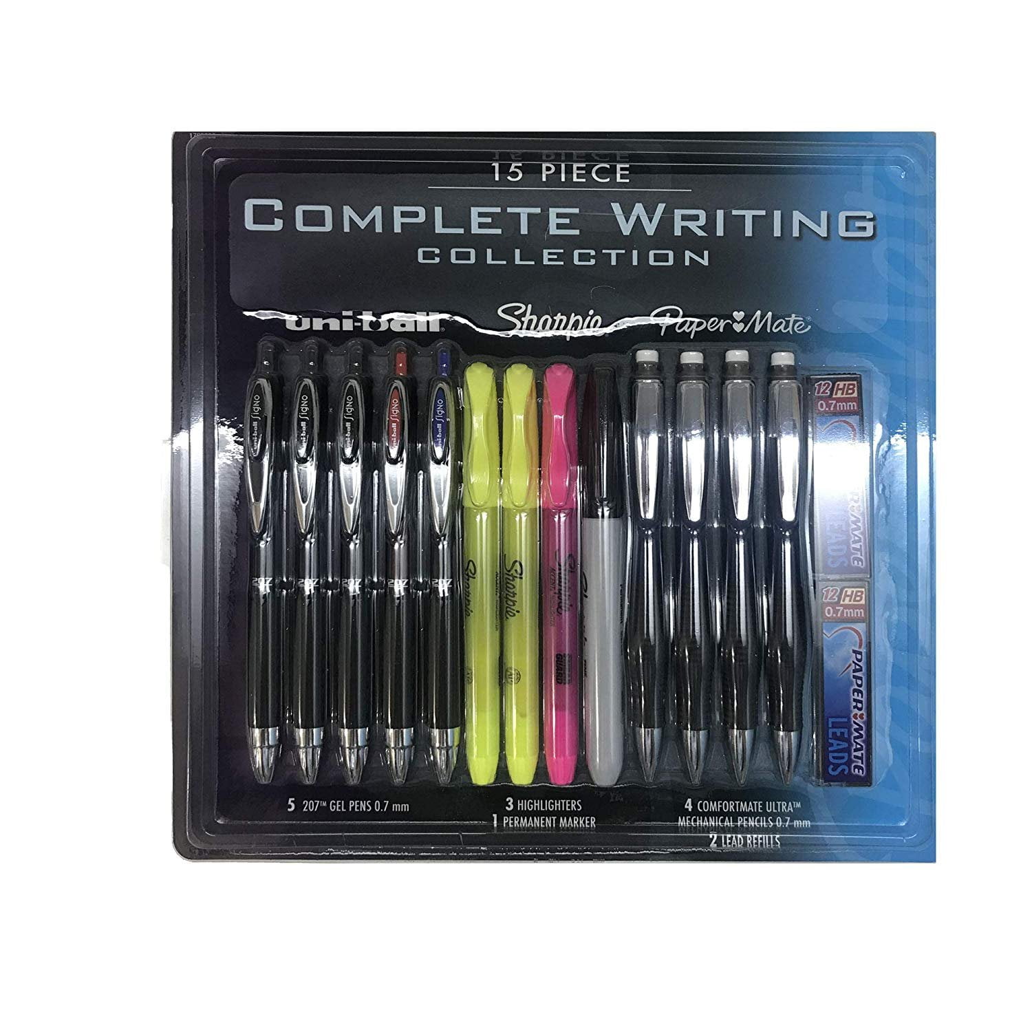 15 Piece Complete Writing Collection Includes Gel Pens, Highlighters ...
