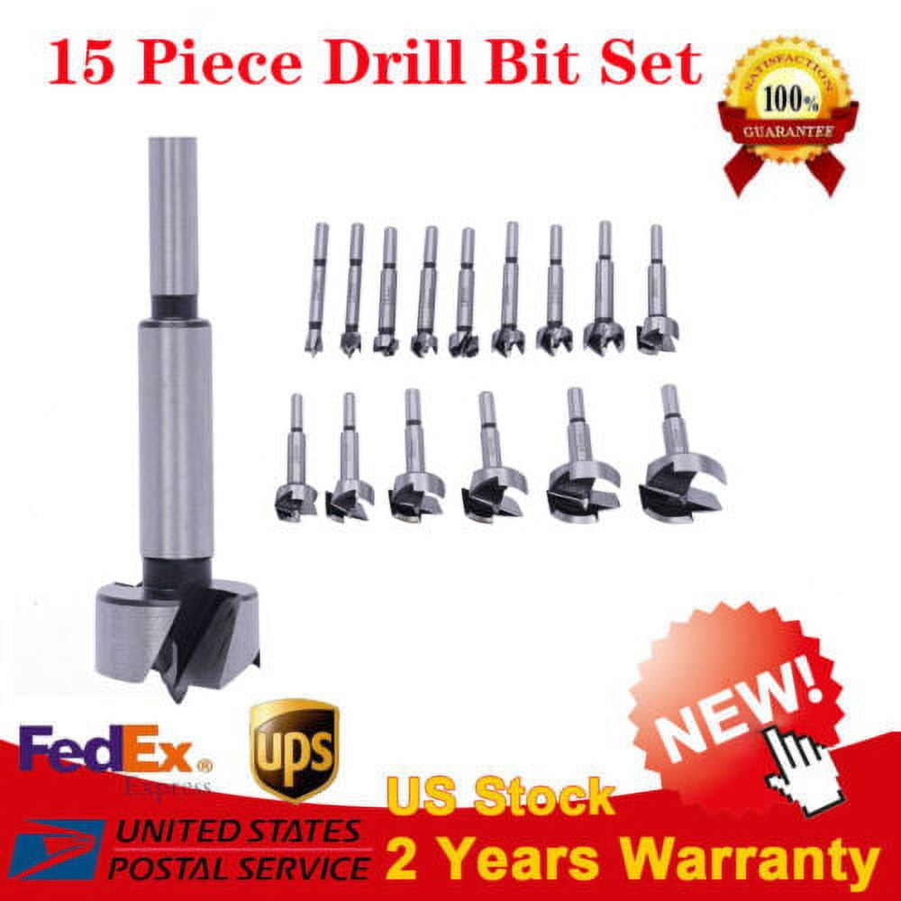 15 Piece FORSTNER BITS 10-50mm Heavy Duty Circular Carbide Edges Drill ...