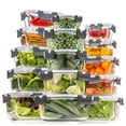 15-Piece Glass Food Storage Container Set, Glass Meal Prep Containers ...