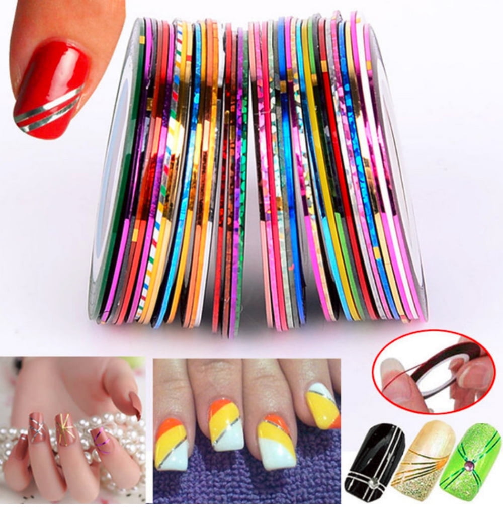 15-Piece Mixed Nail Art Striping Tape Line Set – Self-Adhesive ...