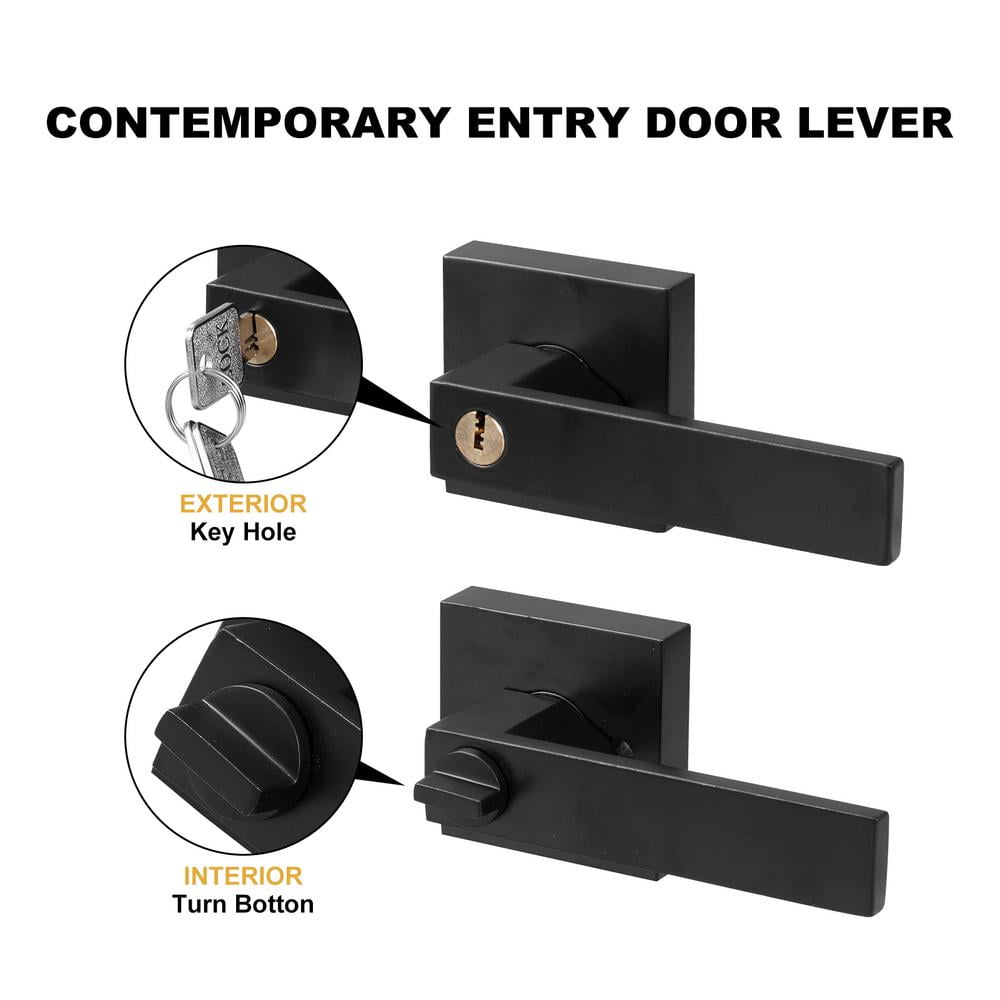 15-Piece Modern Closet Door Handlesets - Heavy Duty Square Panel Design with Privacy Door Knob ...