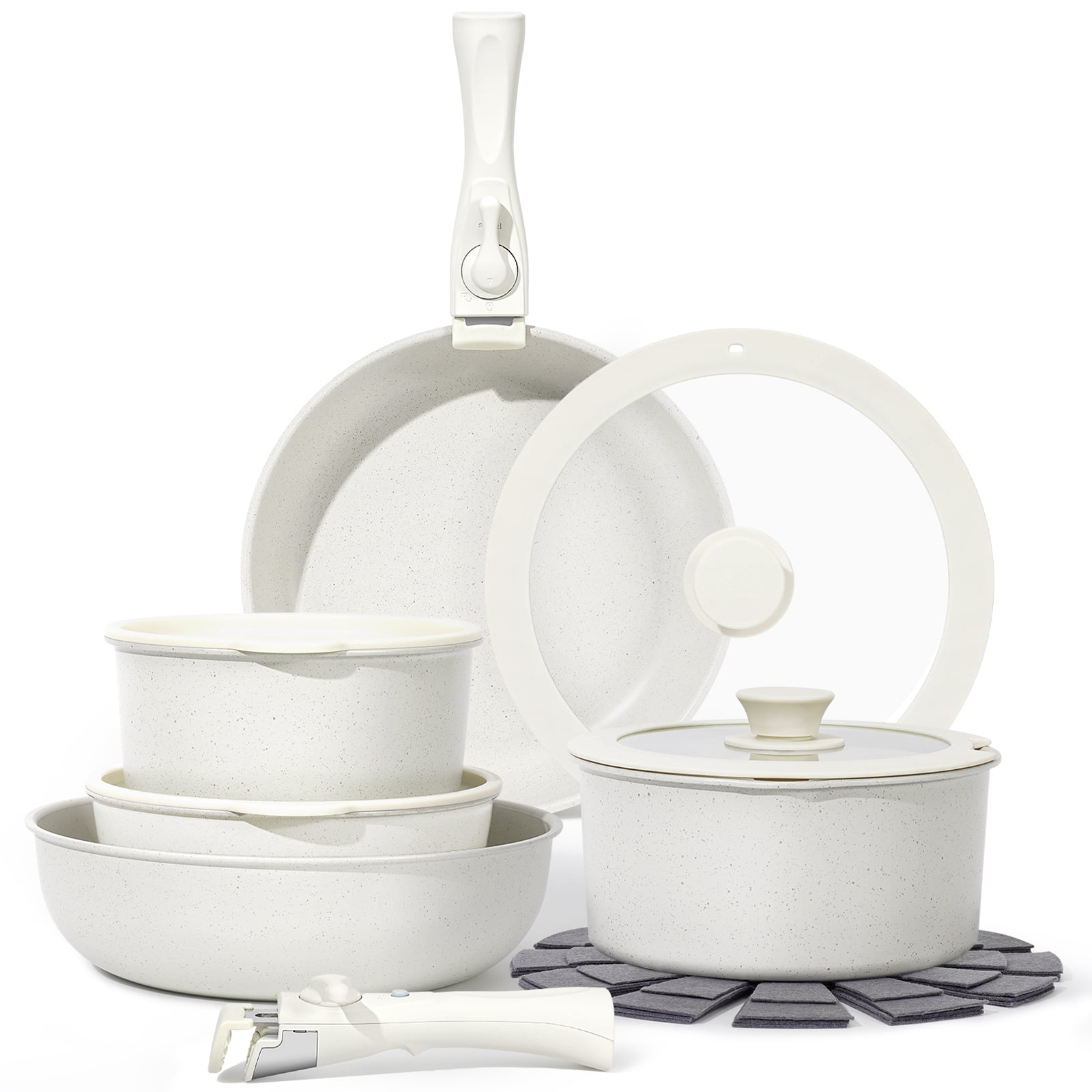 12-Piece Granite Nonstick Cookware Set - Pots & Pans with Frying Pans ...
