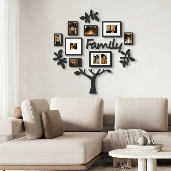 "Rustic Golden 15-Piece Family Theme Photo Frame Set, Collage Decor ...