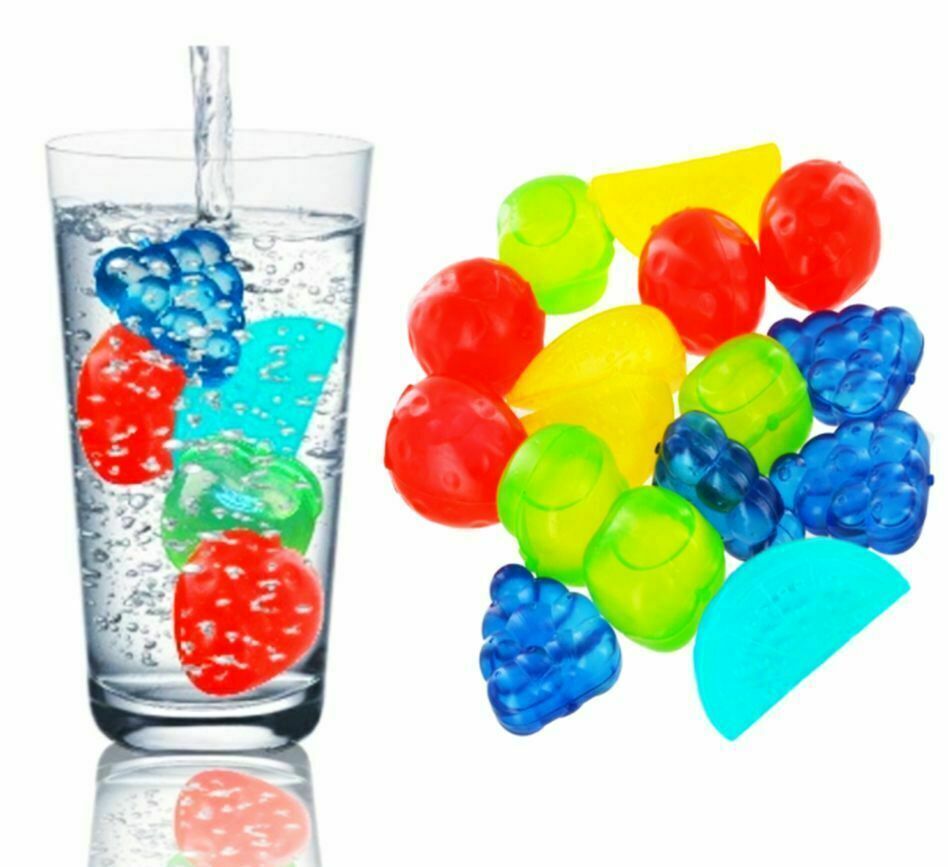 15 Piece Plastic Reusable Fruit Ice Cubes Coolers Refreeze BPA FREE ...