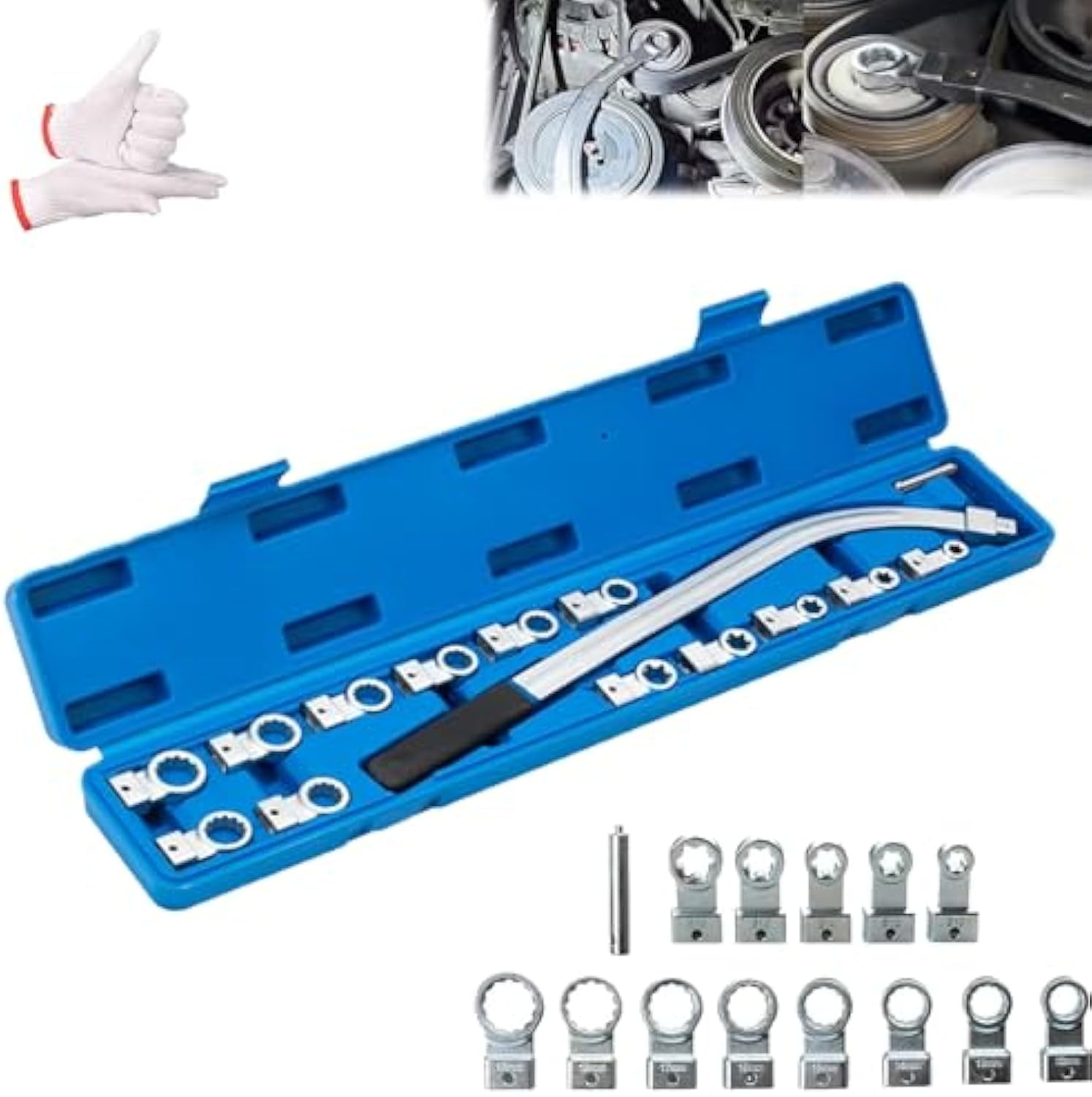 15 Piece Portable Replaceable Head Belt Wrenches Set, Universal ...