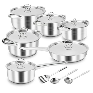 Cooks Standard 10-Piece Stainless Steel Cookware Set, Silver ...
