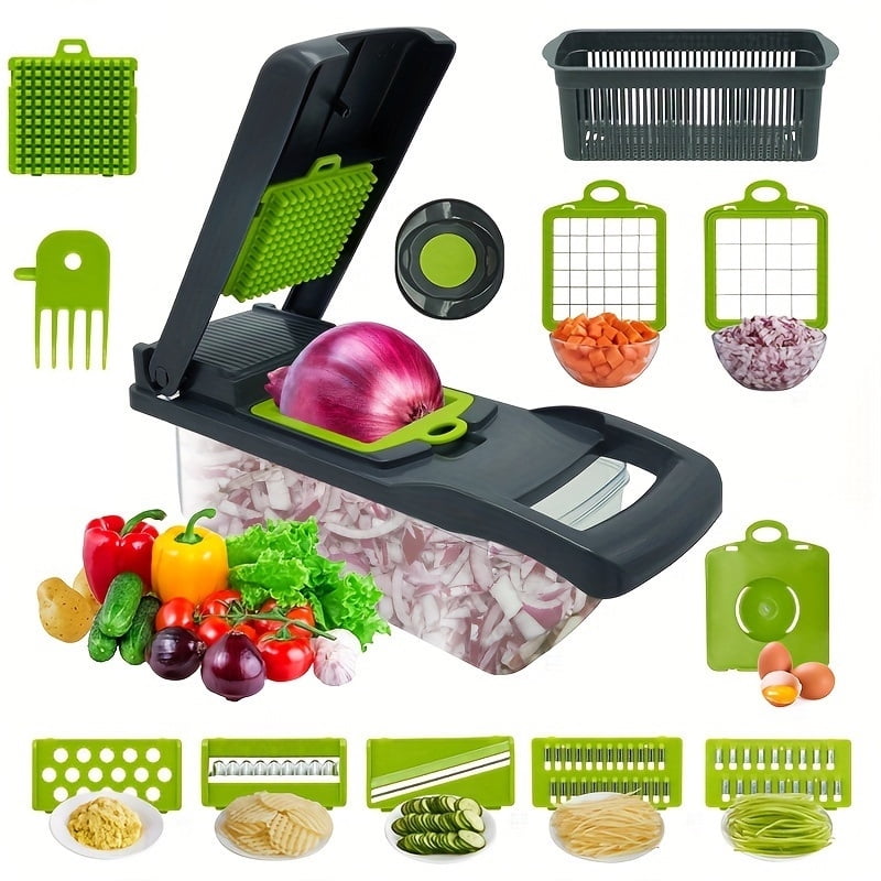 15-Piece Upgraded Vegetable Chopper Set - Multifunctional Food Prep ...