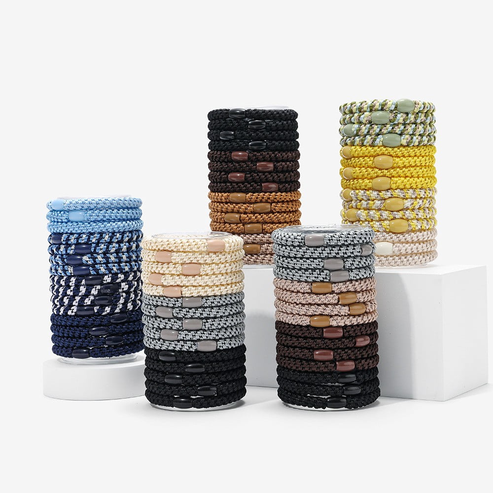 15 Piece Woven Sports Headband Set Women's Hair Ties High Ponytail, No ...